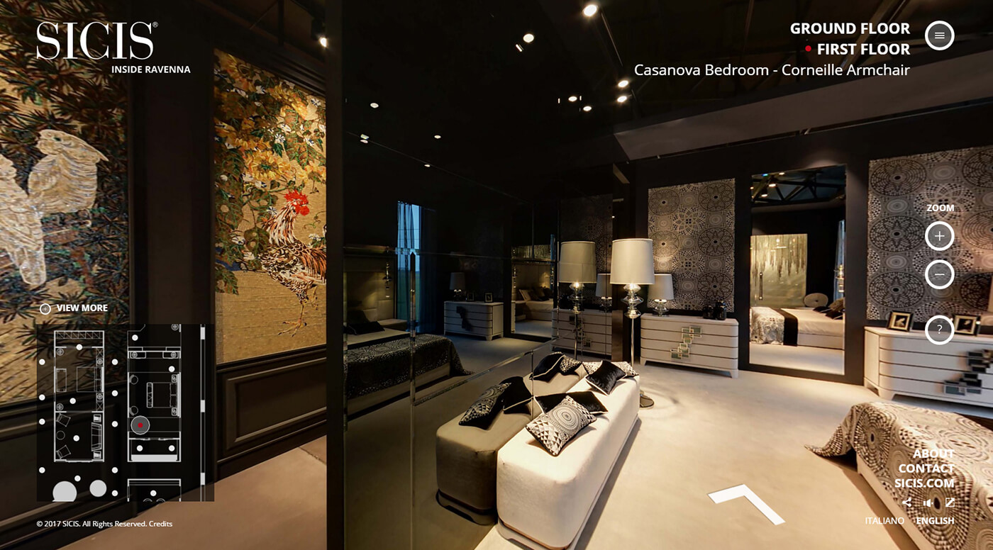 Inside Sicis Showroom, Virtual Tour 360° | Neikos Digital Agency